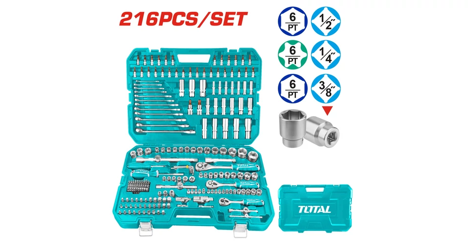 TOTAL Tools 216 db Kombinált szerszámkészlet / INDUSTRIAL - Állvány Áruház
